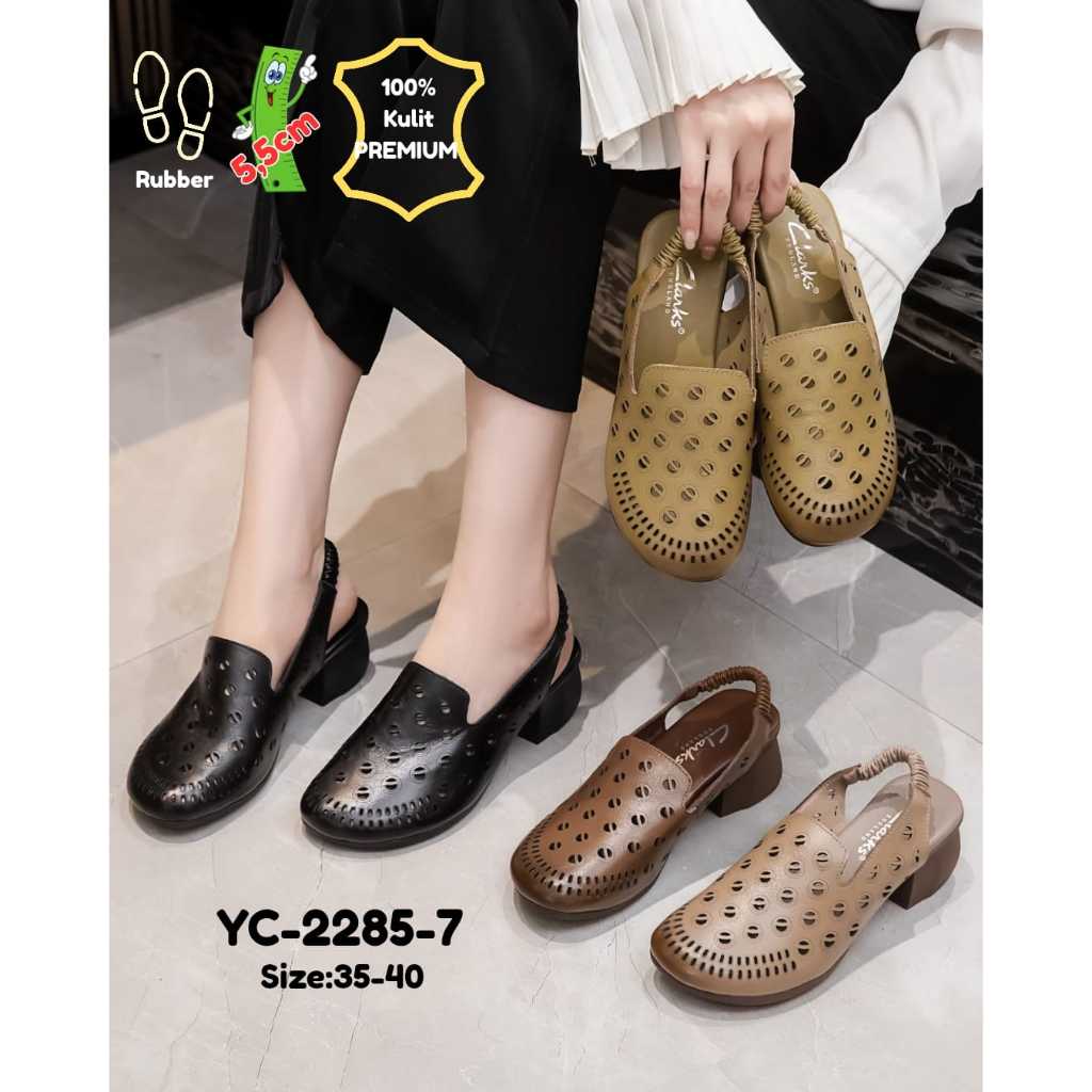 Jual Sandal Kulit Asli Sendal Sepatu Wanita Sendal Sepatu Heel YC-2285 ...