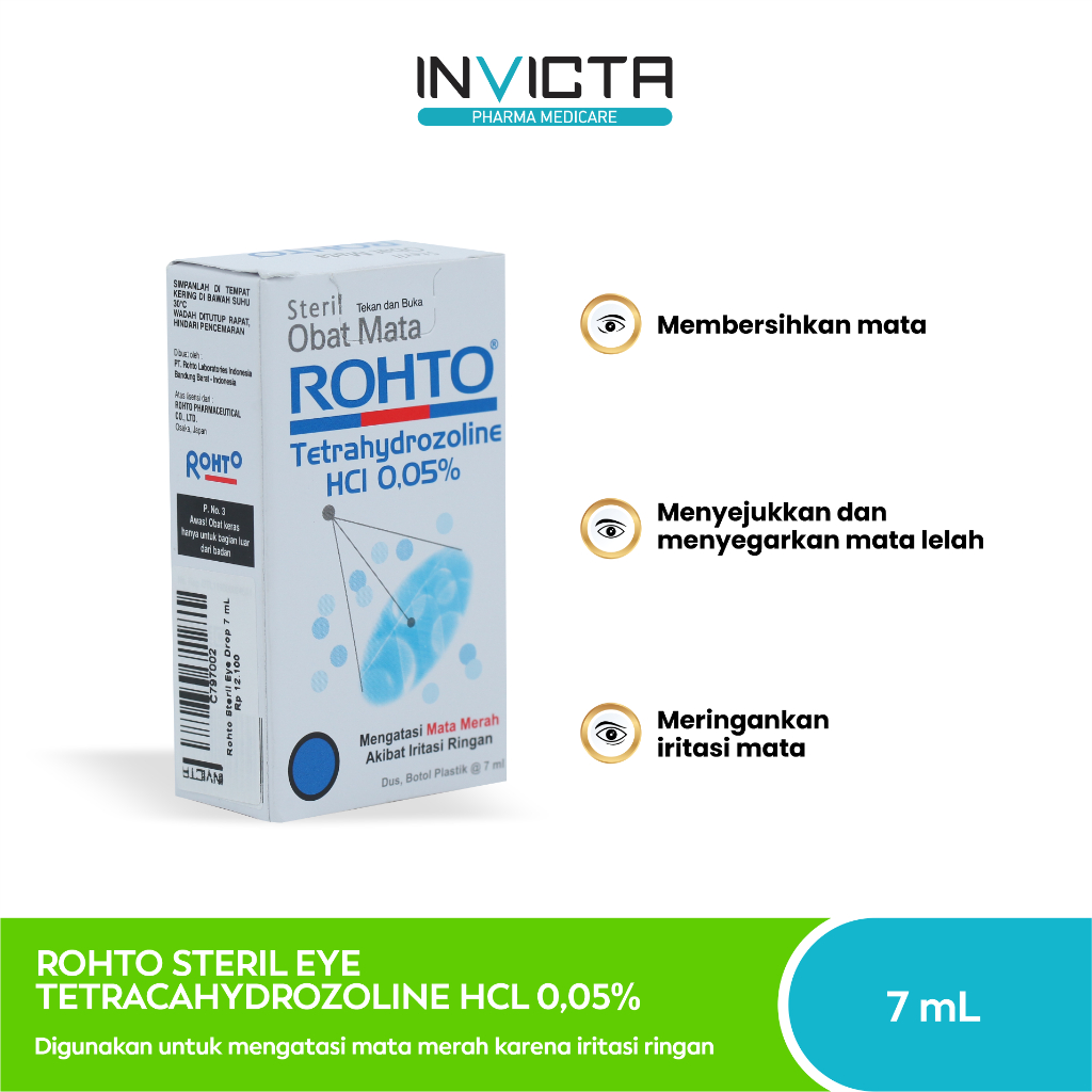 Jual Rohto Obat Mata Tetrahydrozoline HCl 0,05% - 7 ml | Shopee Indonesia