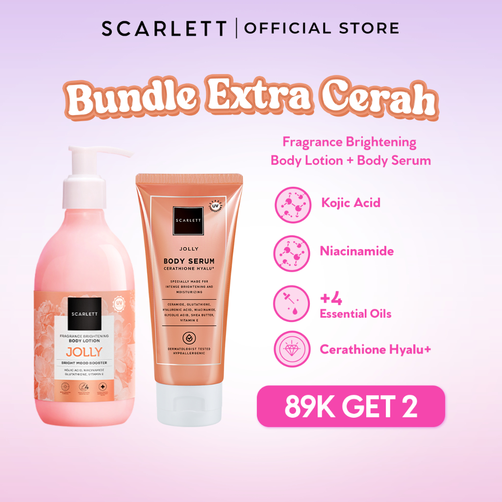Jual Scarlett Whitening Bundle Extra Cerah - Fragrance Brightening Body ...