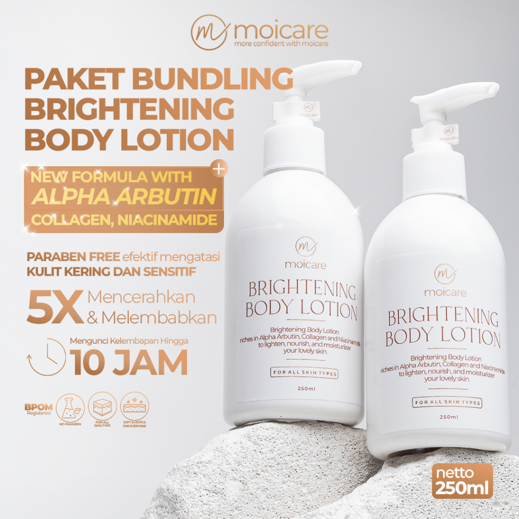 Jual MOICARE PAKET BUNDLING 2 PCS Body Lotion Brightening Niacinamide ...