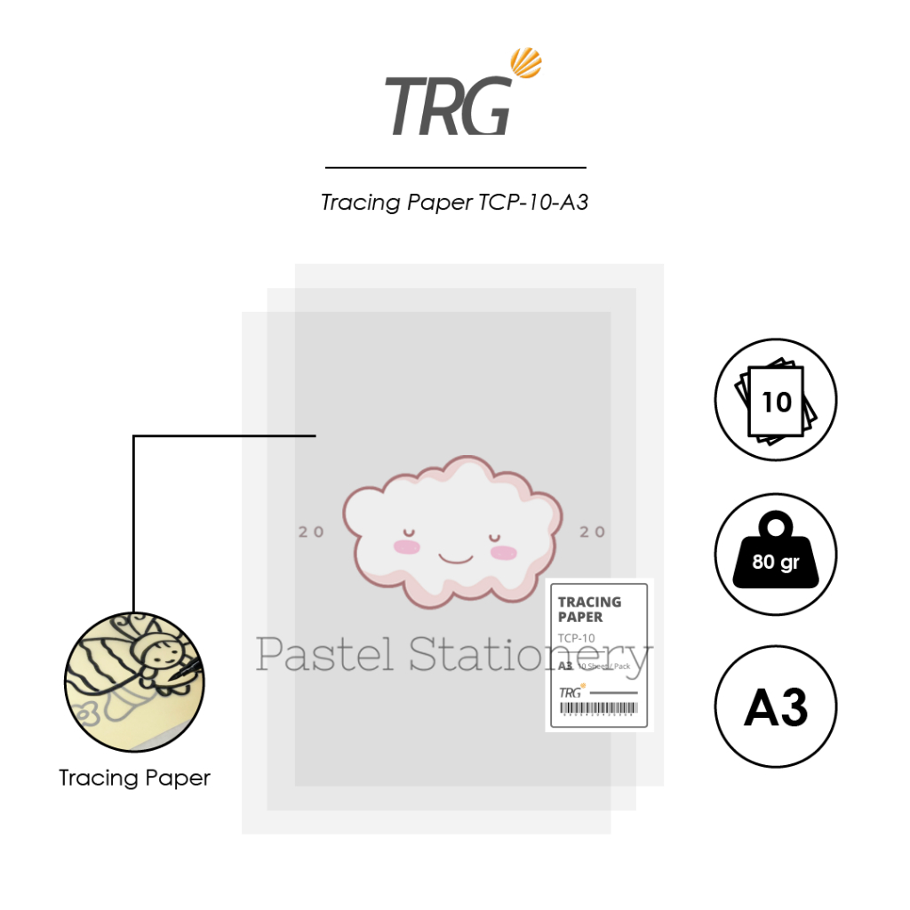 Jual TRG Kertas Kalkir A3 80gr TCP-10-A3 - Tracing Art Paper Gambar ...