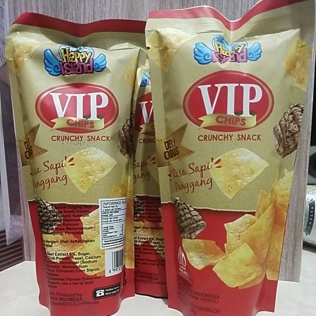 Jual VIP Chips Happy Island 28gr isi 10 | Shopee Indonesia
