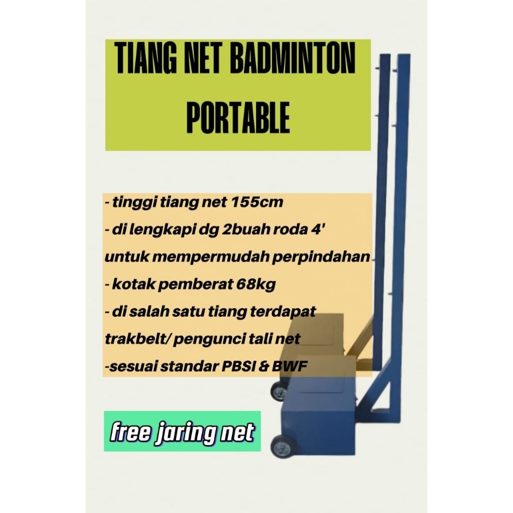 Jual PAKET LENGKAP /TIANG NET BADMINTON/ TIANG NET BULUTANGKIS STANDAR ...