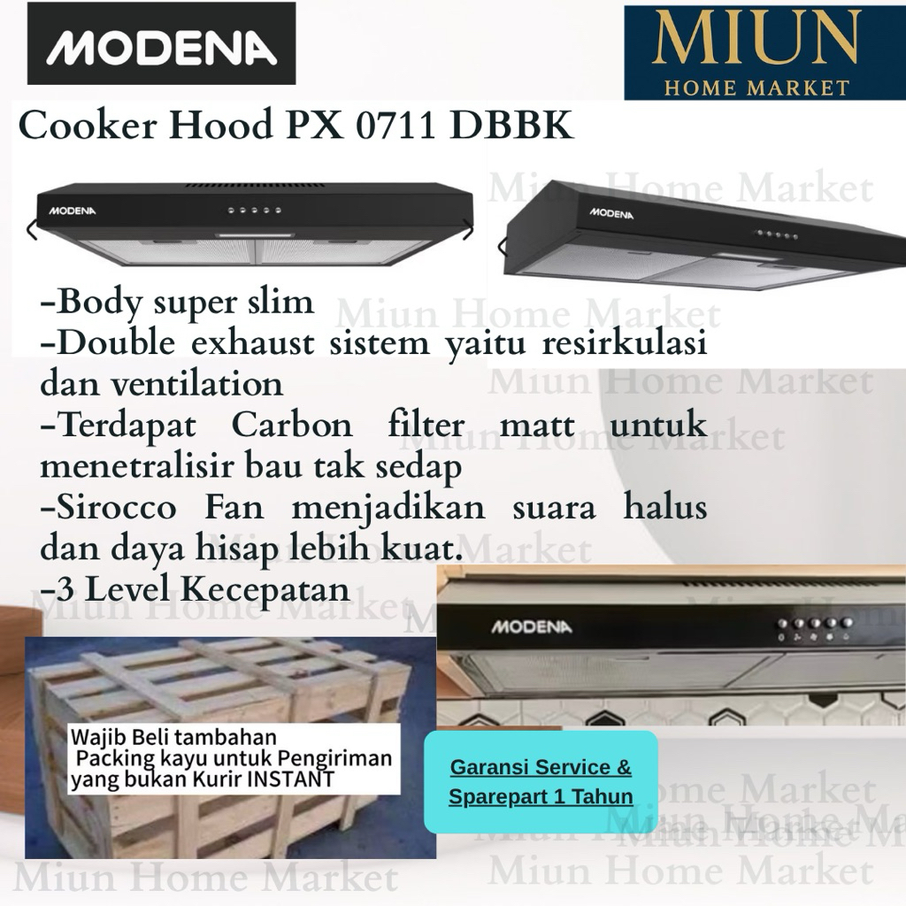 Jual Cookerhood MODENA Slim Hood PX 7111 / PX 0711 DBBK New / 70 cm LED ...