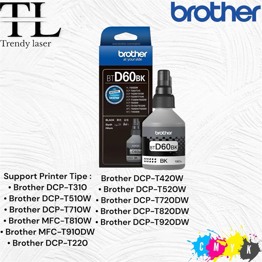 Jual TINTA BROTHER D60BK/BTD60BK BLACK ORIGINAL | Shopee Indonesia