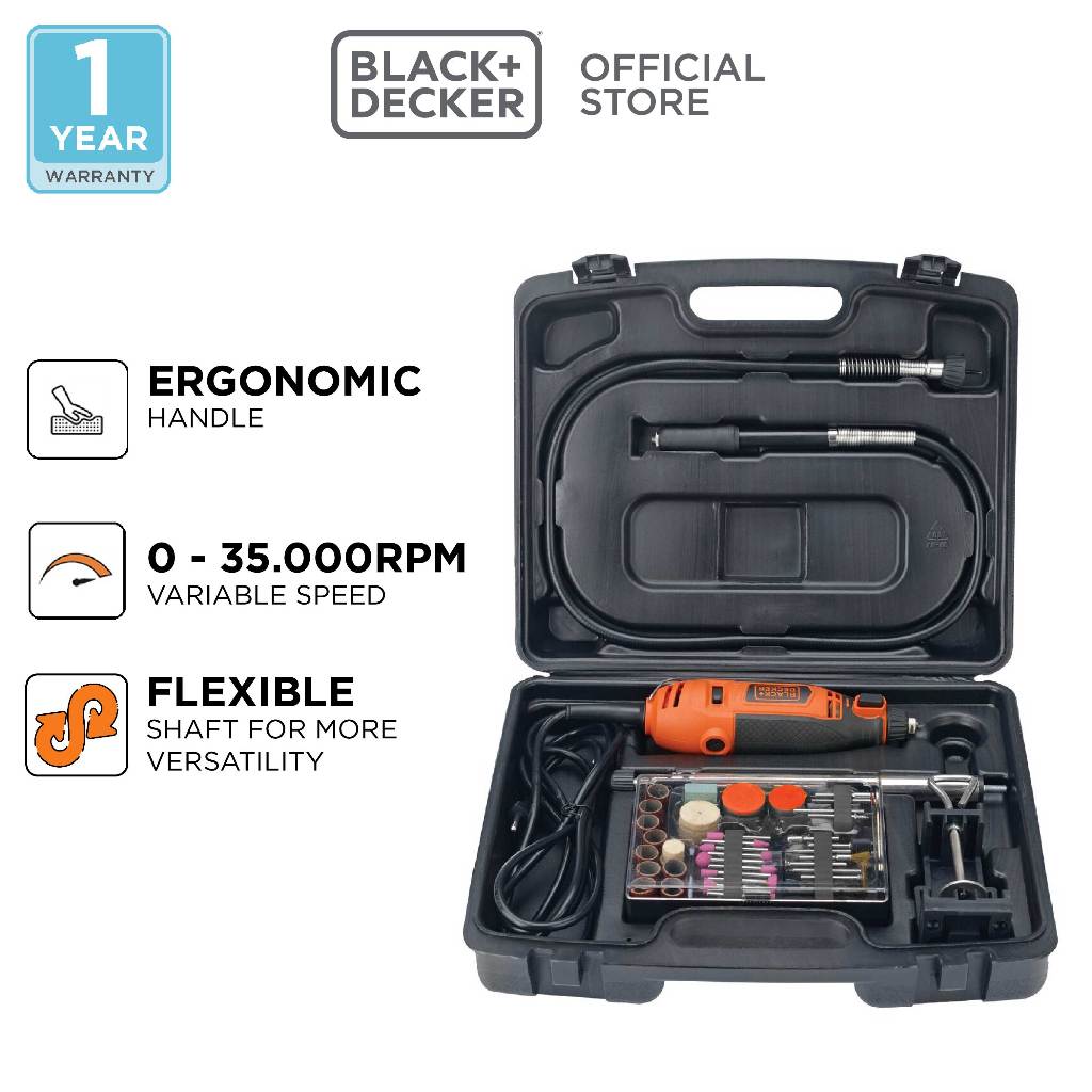 Jual Black+Decker Rotary Tool Kit / Mesin Gerinda Mini Tuner 180W ...