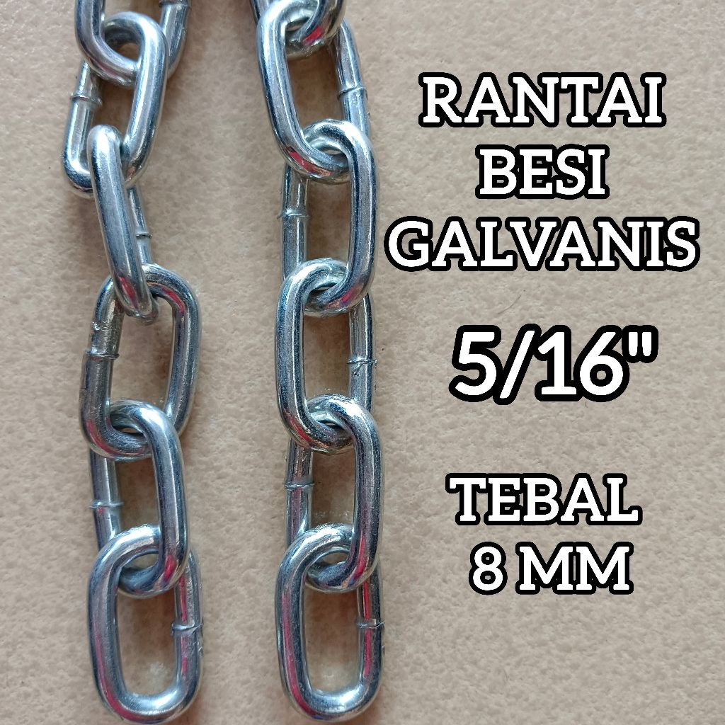 Jual RANTAI BESI KAPAL BERAT GALVANIS 5/16 INCH 8MM / RANTAI BESI BESAR ...