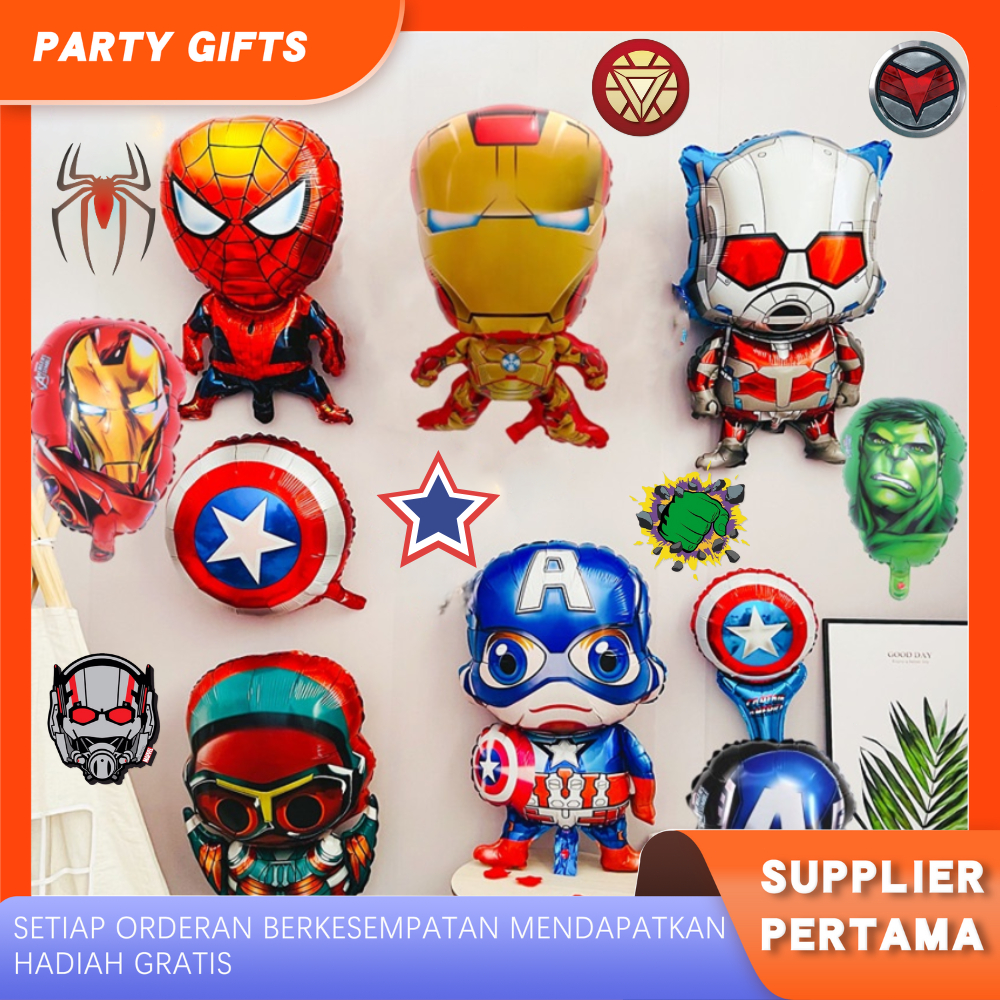 Jual Balon Foil Jumbo Marvel Superhero 1pcs Karakter Spiderman Ironman ...