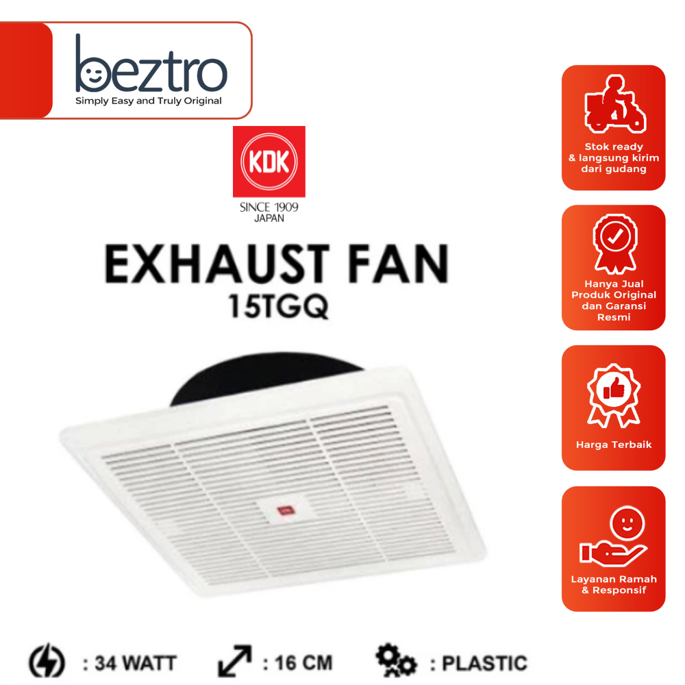 Jual KDK Ceiling Exhaust Fan 6 inch 15 TGQ / Garansi Resmi / 34 Watt ...
