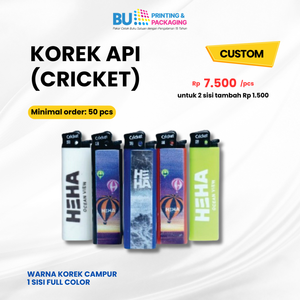 Jual Korek Api Cricket Custom Desain | Souvenir Korek Murah Cetak Logo ...