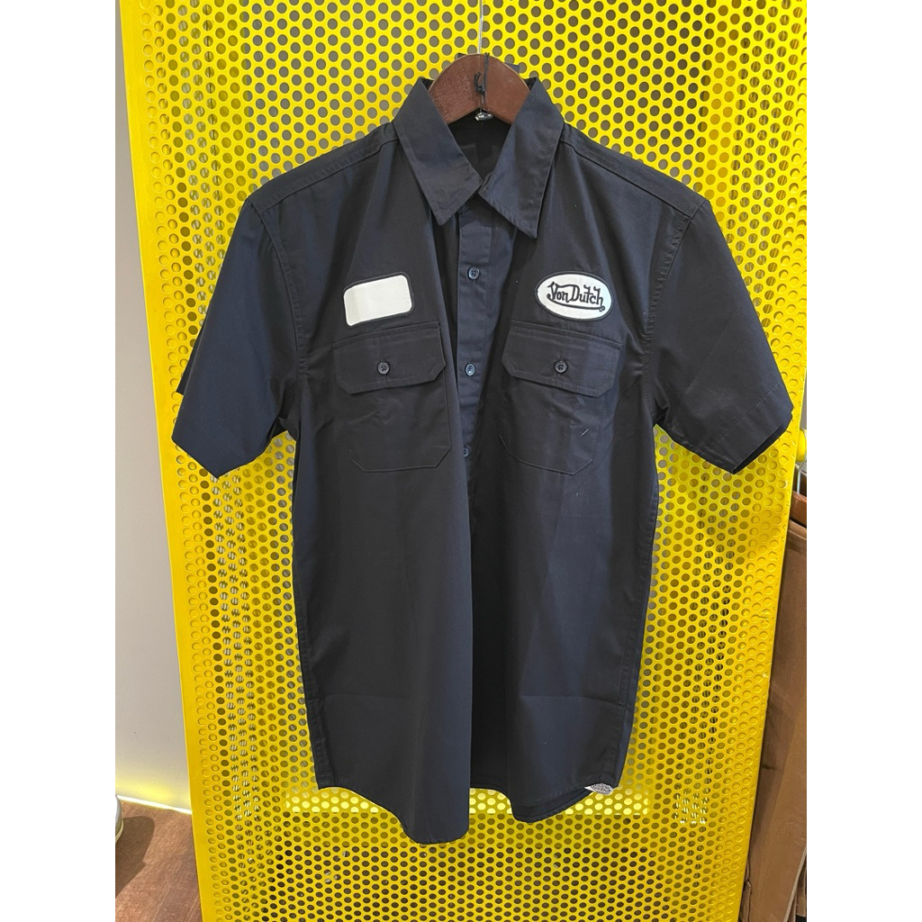 Jual VONDUTCH baju workshirt kemeja hitam belakang polos NEW ORIGINAL ...