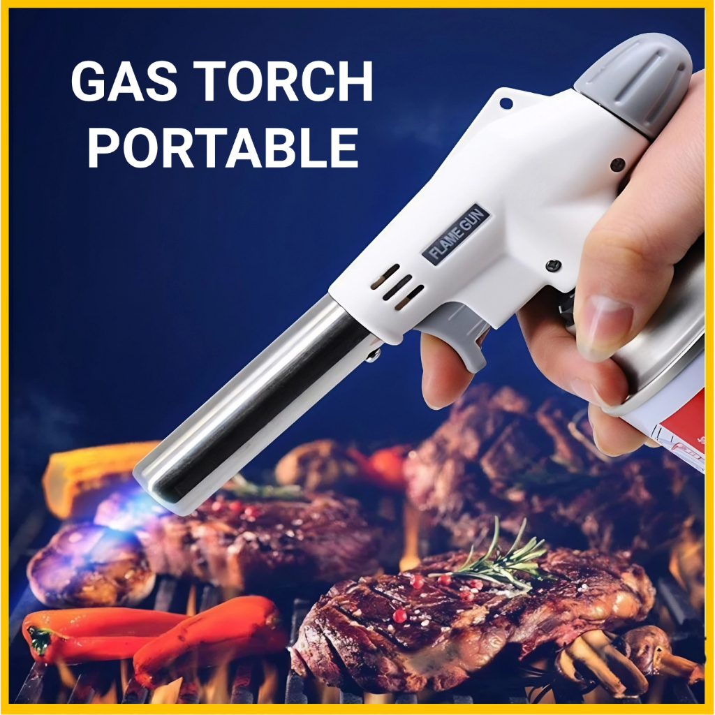 Jual Kepala Flame Gun BBQ White Portable / Gas Blow Torch Butane LAS Api Jet Korek Pemantik ...