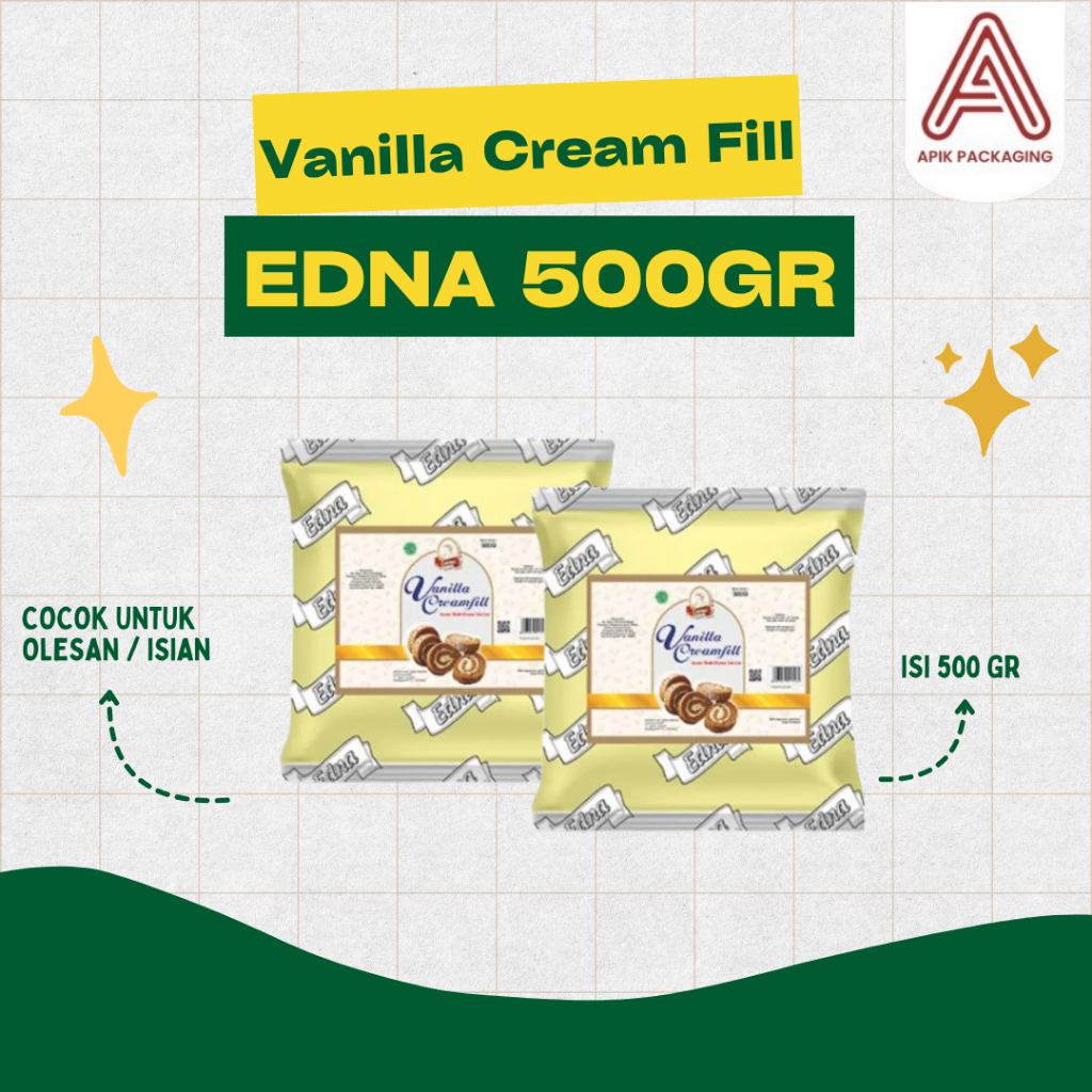 Jual Edna Vanilla Creamfill 500 GR / Edna Creamfill 500 gram / Selai ...