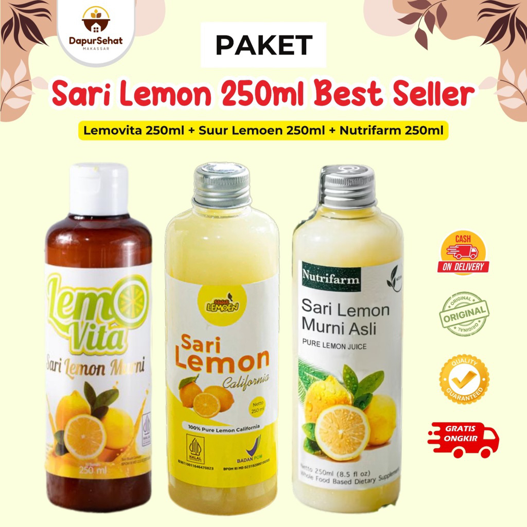 Jual COD Makassar Lemovita sari lemon murni 100% | chia seeds | garam ...