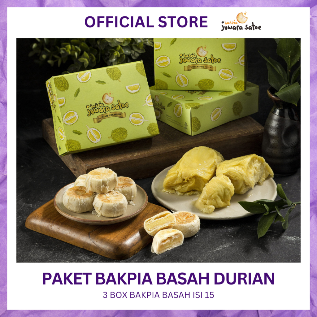 Jual BAKPIA JUWARA SATOE [ 3 Box ] Paket Bakpia Basah Durian - Khas Jogja | Shopee Indonesia