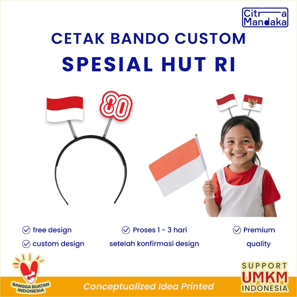 Jual Bando Tuing Tuing Custom 1 Sisi Bendera Merah Putih Aksesoris 17 ...