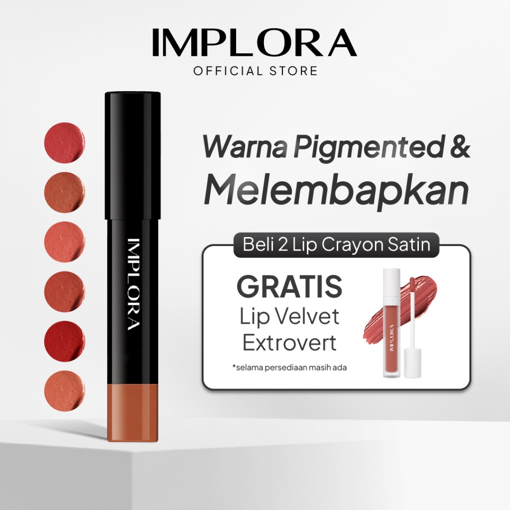Jual Implora Lip Crayon Satin 3,5 gr | Lipstik Ringan | Gloss Satin ...