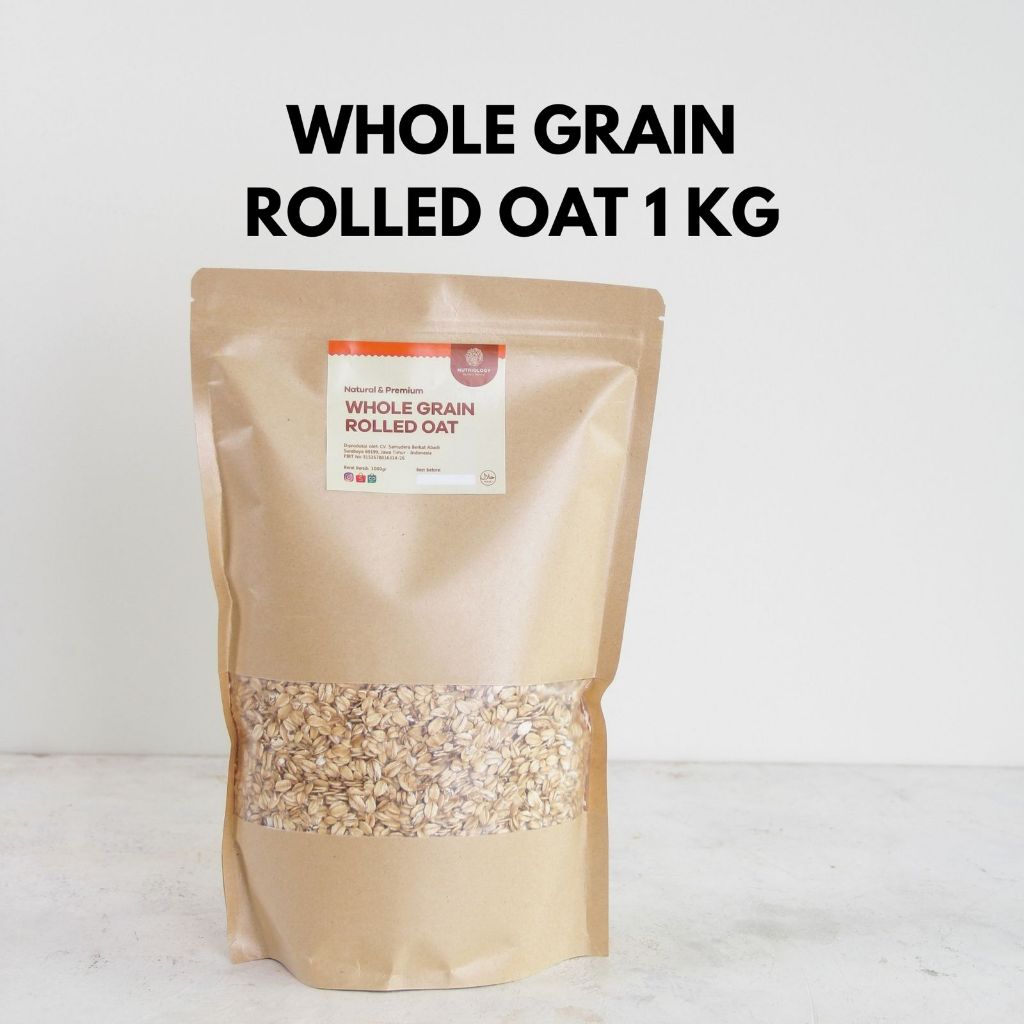 Jual Rolled Oat oatmeal wholegrain Gandum Utuh Kasar 1 KG Natural ...