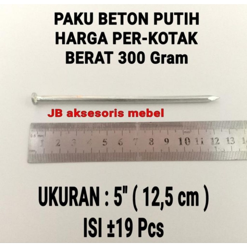 Jual PAKU BETON PUTIH 5" PERKOTAK / PAKU COR TEMBOK DINDING 12,5 cm | Shopee Indonesia