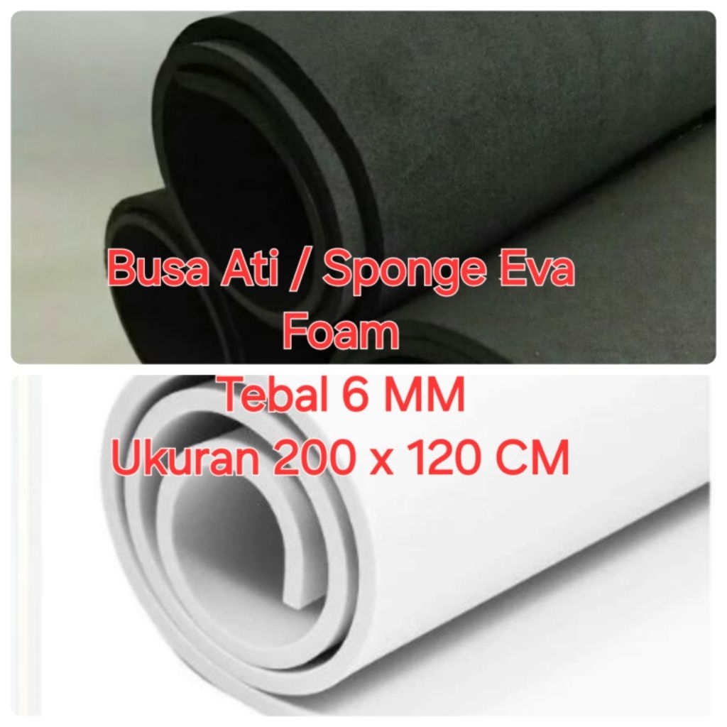Jual BUSA ATI / SPONGE EVA FOAM TEBAL 6 MM PERLEMBAR UKURAN 200 X 120 ...