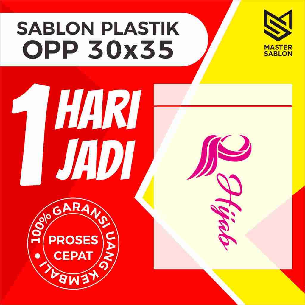 Jual Plastik Sablon Opp Custom Free Design 30x35 | Shopee Indonesia