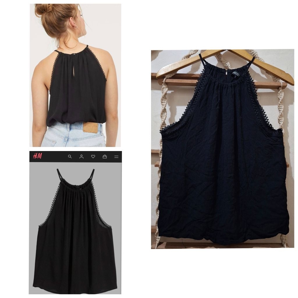 Jual atasan hitam pekat H*M (PL) | Shopee Indonesia
