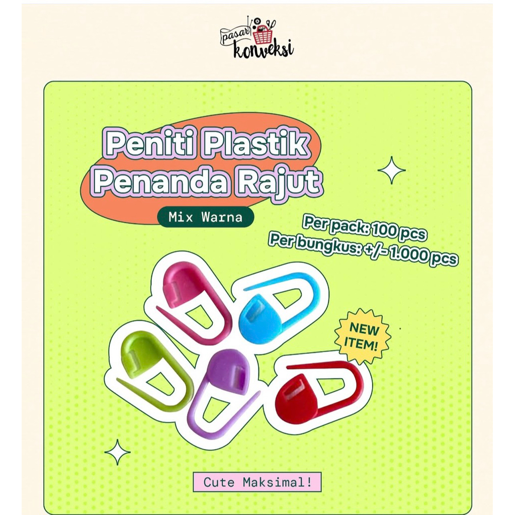 Jual Peniti Plastik Penanda Rajut Mix Warna | Shopee Indonesia