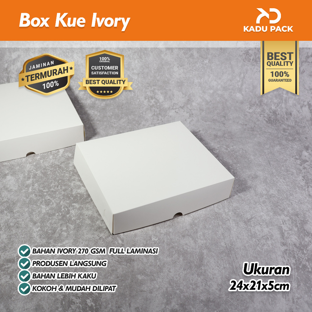 Jual (20 Pcs) Box Dus Kue 24x21x5 cm / Dus Donat / Donat Mini / Ivory ...