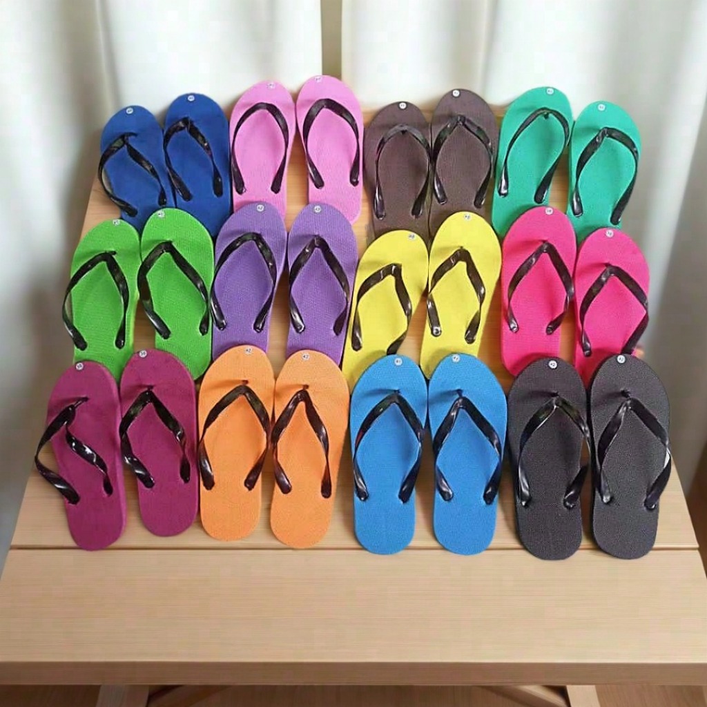 Jual Sandal Jepit Polos Ungu Merah Kuning Biru Pink Hitam Cokelat Hijau ...