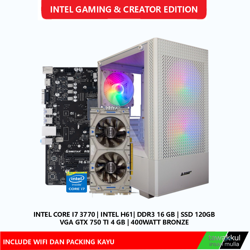 Jual PC Gaming Editing & Creator Intel Core i7 3770 VGA GTX 750 Ti 4 GB ...