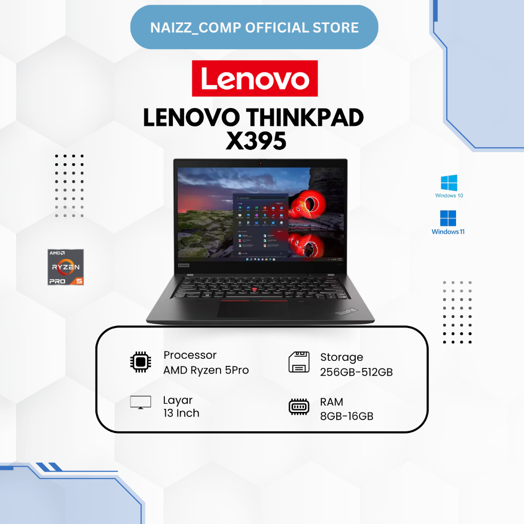 Jual Laptop Lenovo Thinkpad X395 Ryzen 5 Pro 3500U Ram 8GB-16GB SSD ...