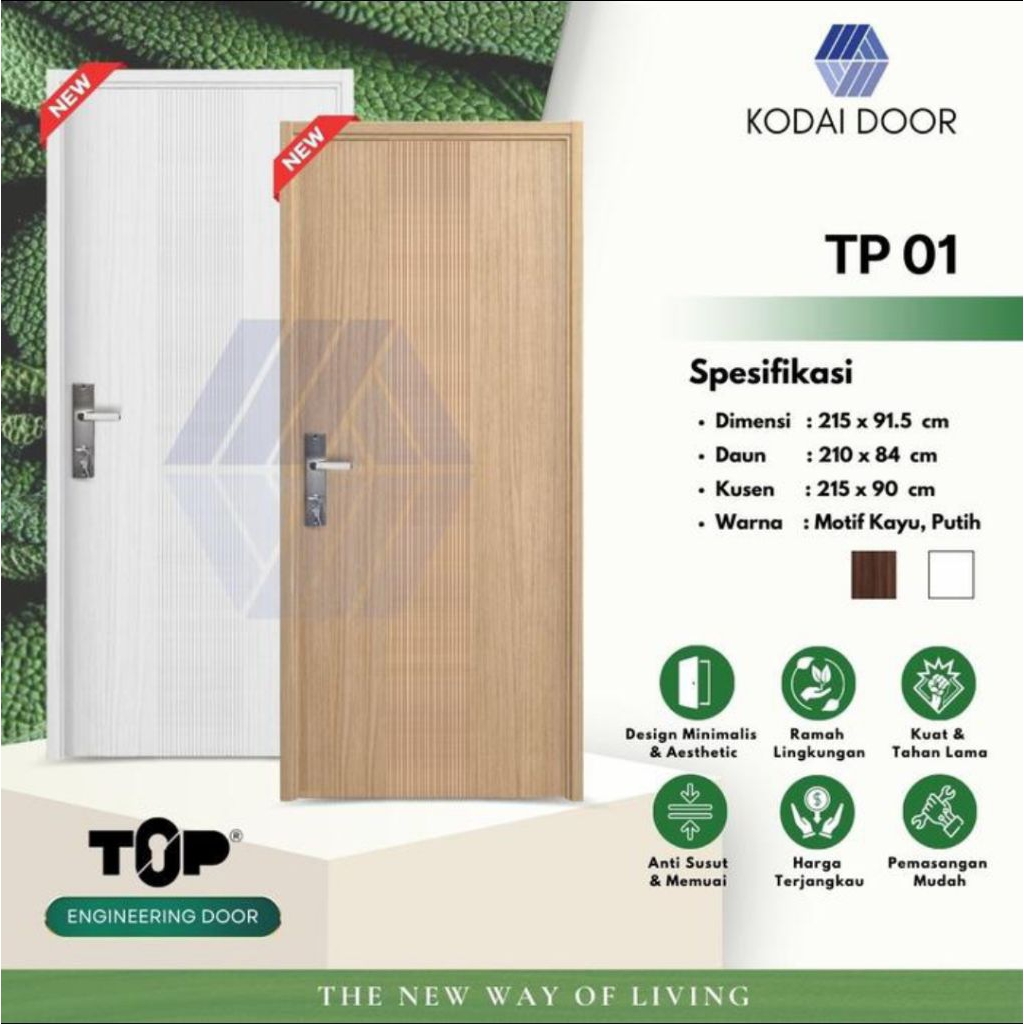 Jual Pintu Kayu Engineering Door KODAI, Tipe - TP 01 Ukuran Daun Pintu ...