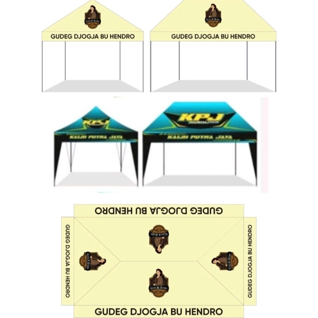 Jual Atap tenda piramid ukuran 3x3 3x4 4x4 3x6 5x5 bisa custom warna ...