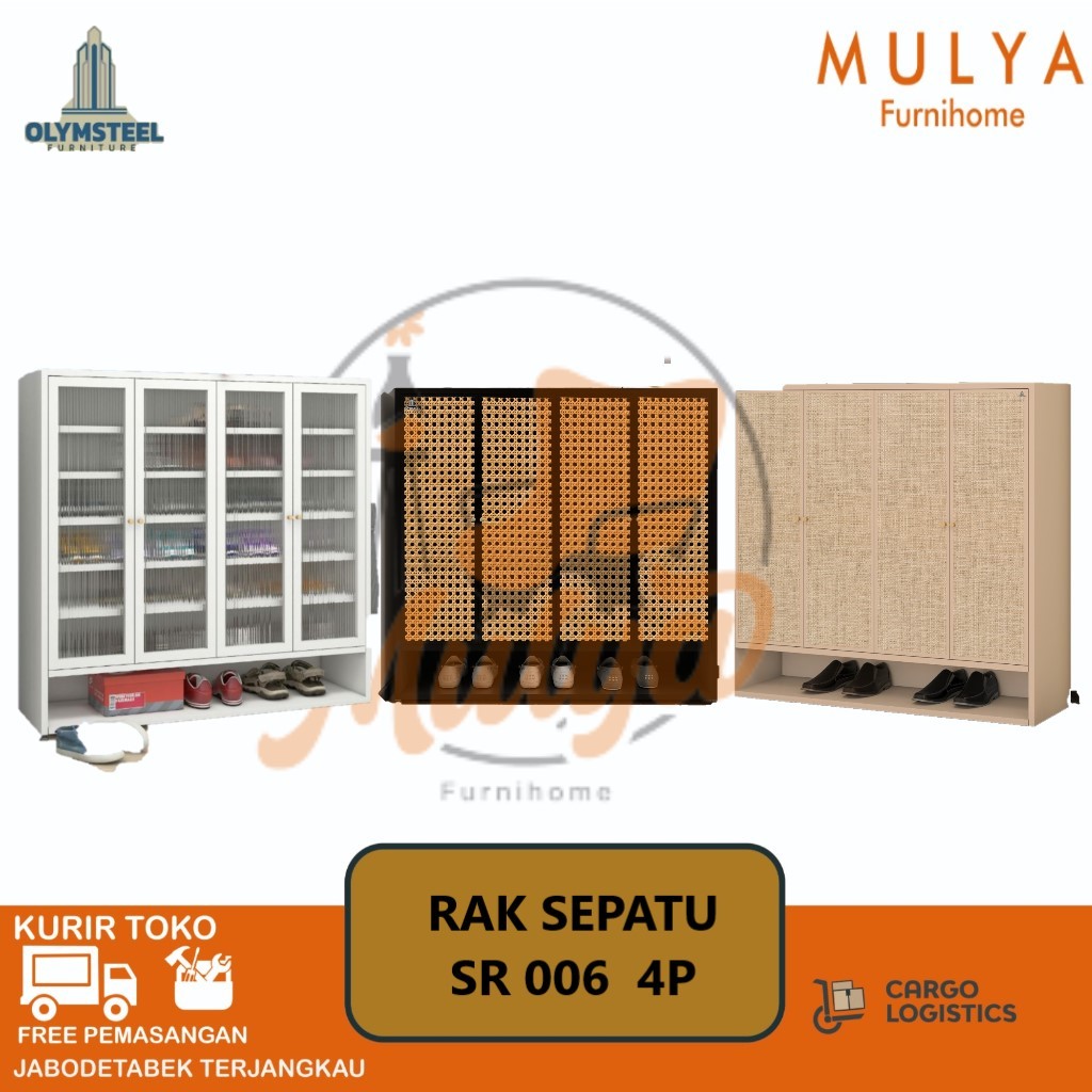 Jual Olymsteel Lemari Rak Sepatu Besi 4 Pintu/ Rak Sepatu Sendal Besi ...