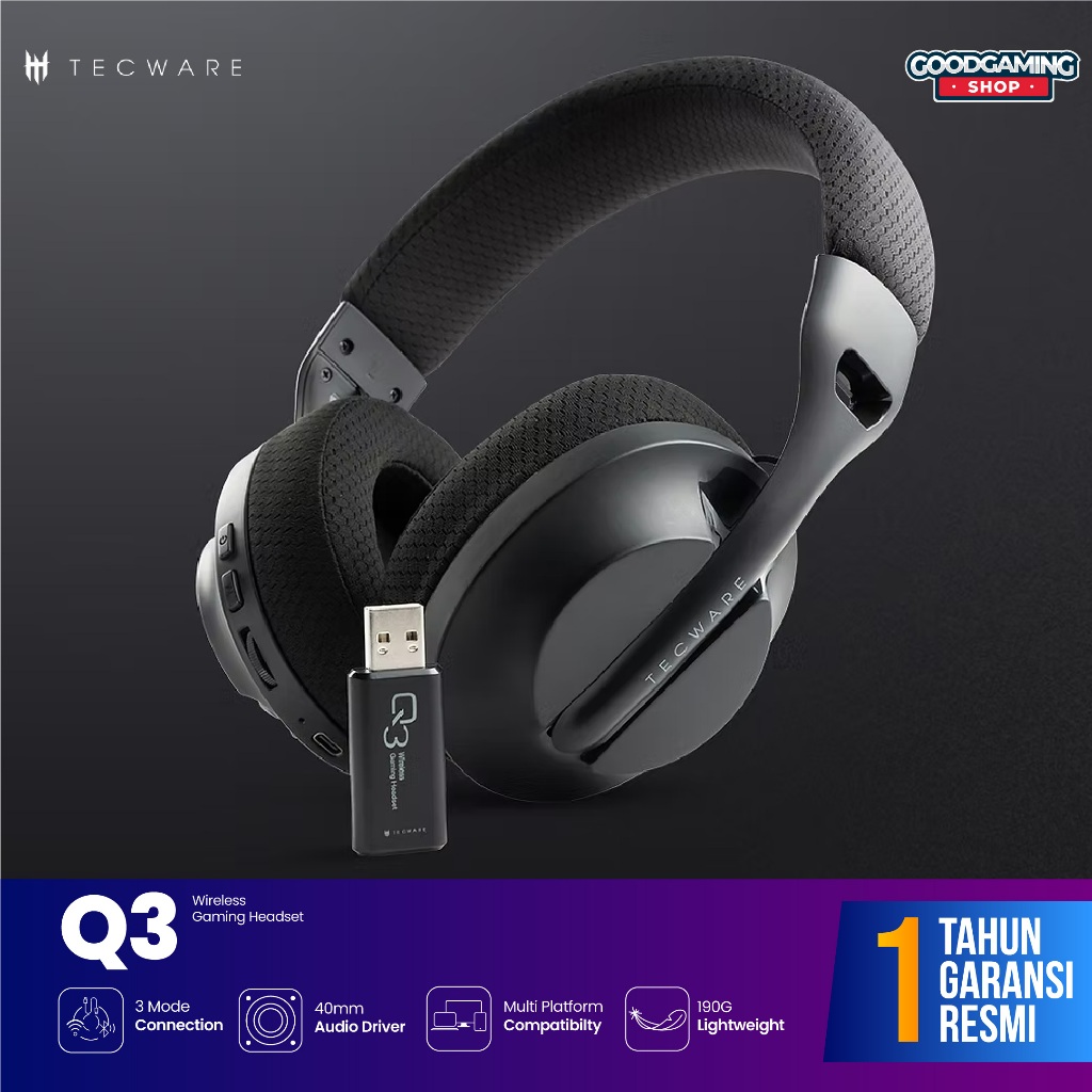 Jual Tecware Q3 Headset Wireless Gaming Headset - Headset Gaming | Shopee Indonesia