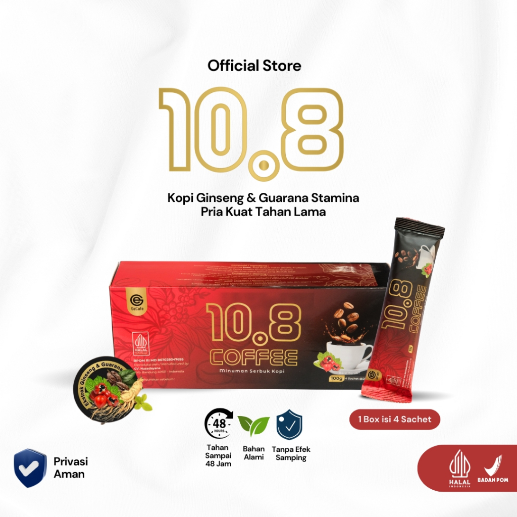 Jual 10.8 - Kopi Ginseng & Guarana Stamina Pria Kuat Tahan Lama Herbal ...