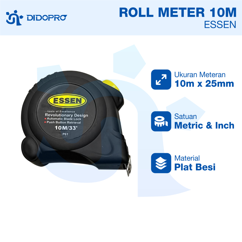 Jual METERAN 10M ESSEN / Auto stop Meteran Otomatis Stop 10M ESSEN ...