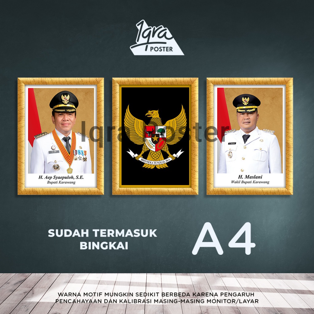 Jual Foto Bupati Karawang Wakil & Garuda - Hiasan Dinding Poster Resmi ...