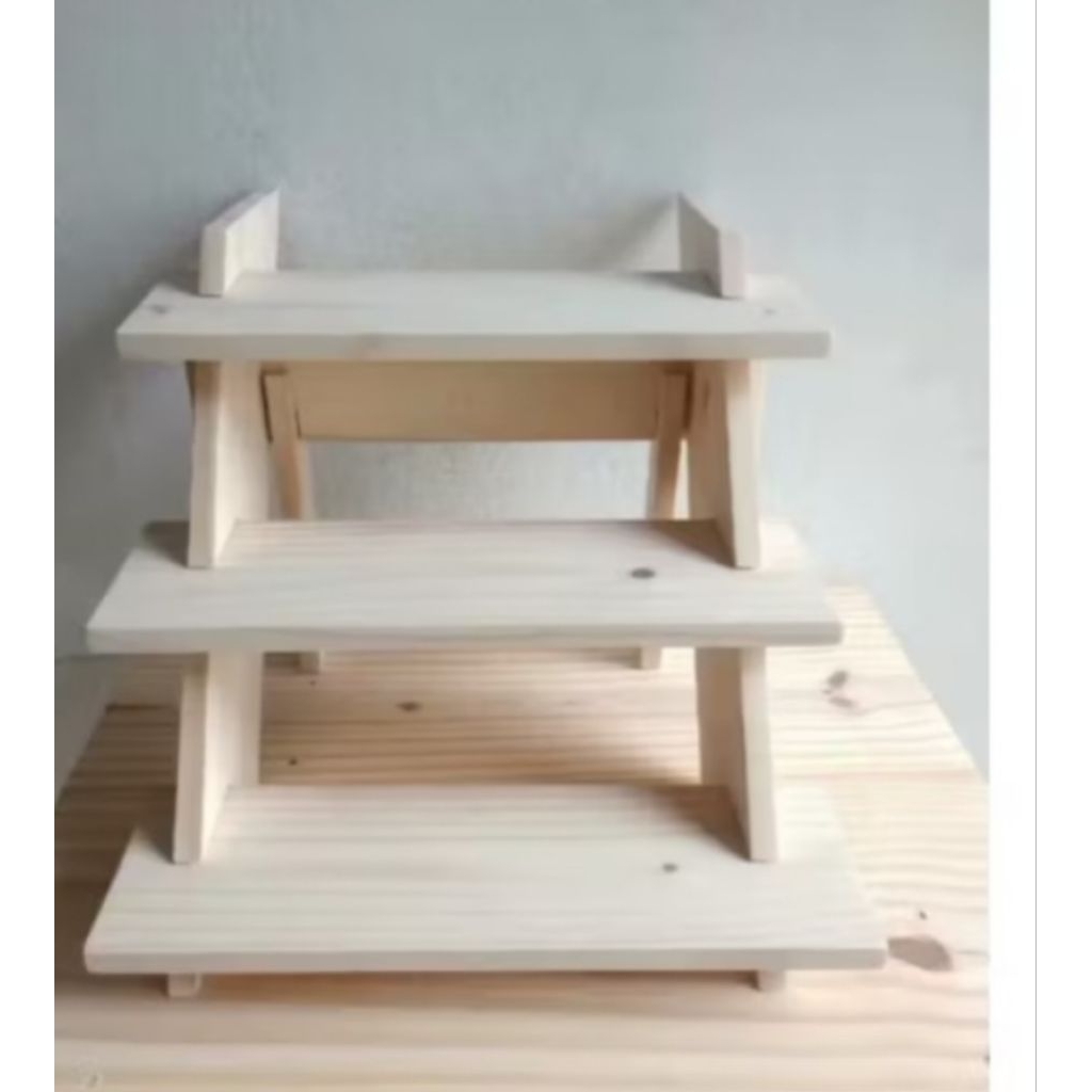 Jual Meja rak display kayu untuk dekorasi bisa bongkar pasang ukuran 40 ...