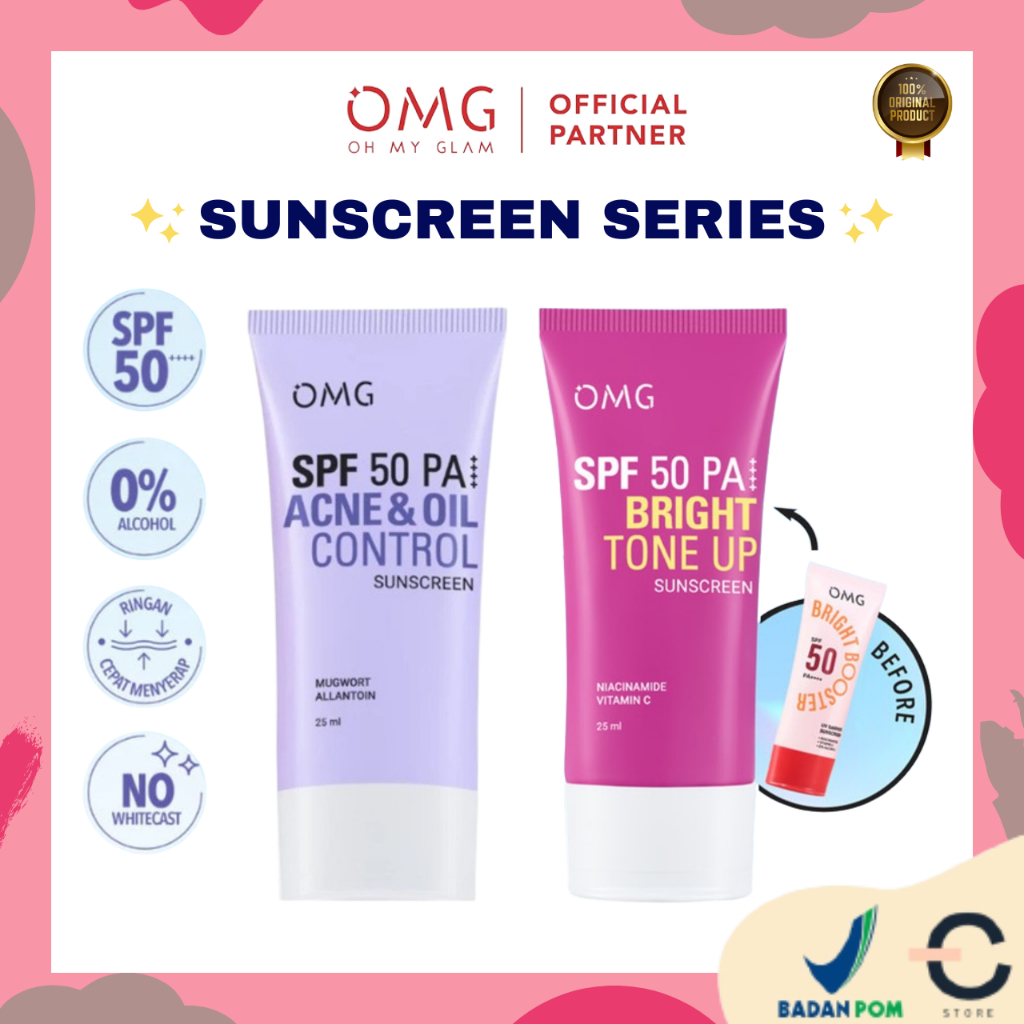 Jual [ORI BPOM] OMG Oh My Glow Bright Tone Up UV Barrier Sunscreen SPF ...