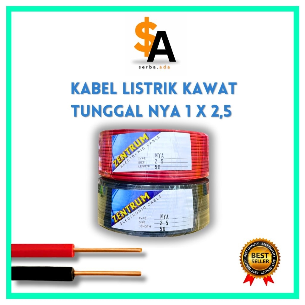 Jual Kabel listrik kawat tunggal NYA 1 x 2,5 merek Zentrum Original ...