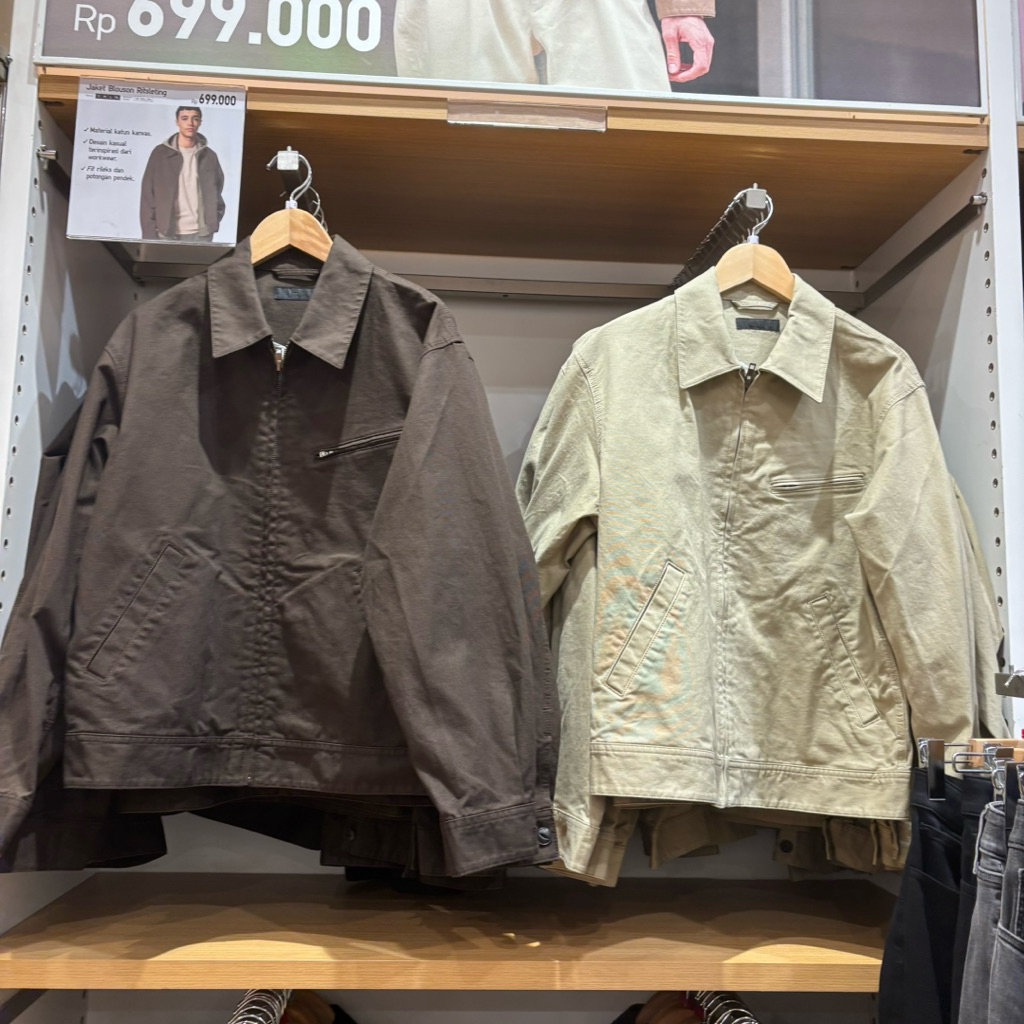 Jual jaket blouson risleting uniqlo cowok new arrival | Shopee Indonesia