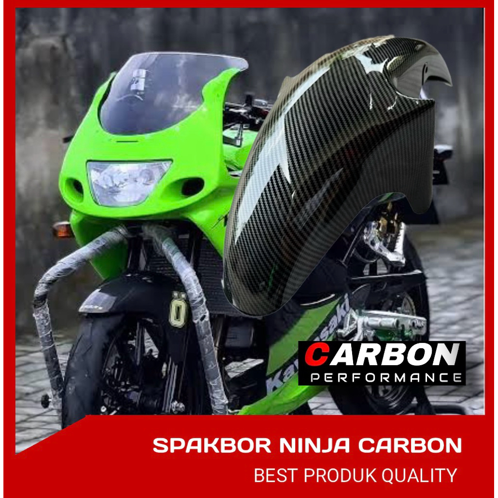 Jual SPAKBOR DEPAN NINJA RR CARBON GLOSY ️spakbor slebor depan Kawasaki ...