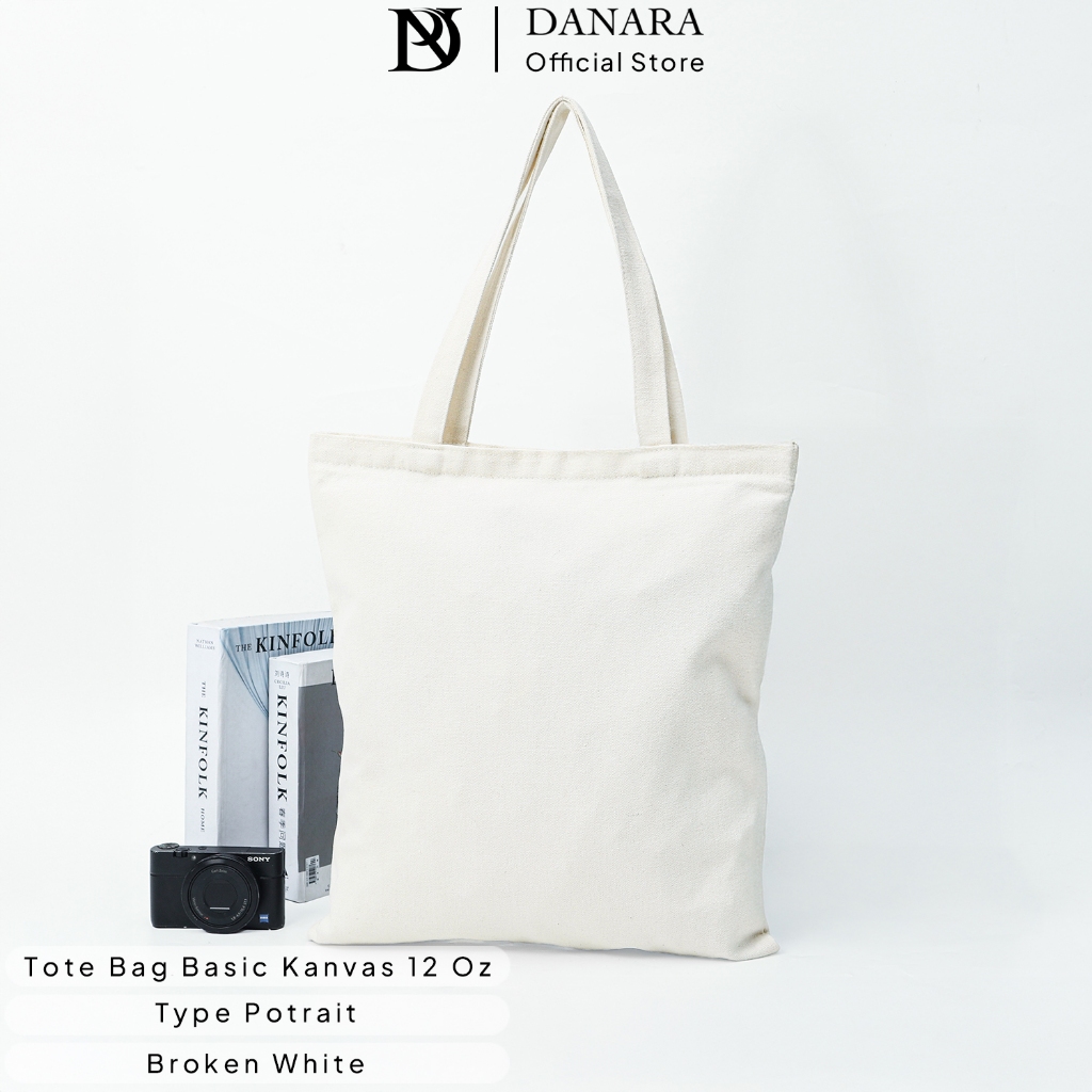 Jual DANARA Tote Bag Basic Kanvas 12 Oz Polos Type Potrait - Broken ...