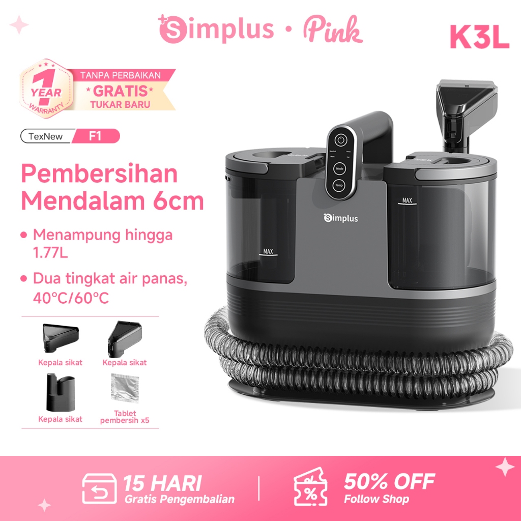 Jual Simplus Pink Mesin Pembersih Kain Sofa Karpet Produk Rumah Tangga Pembersih Noda Suhu ...