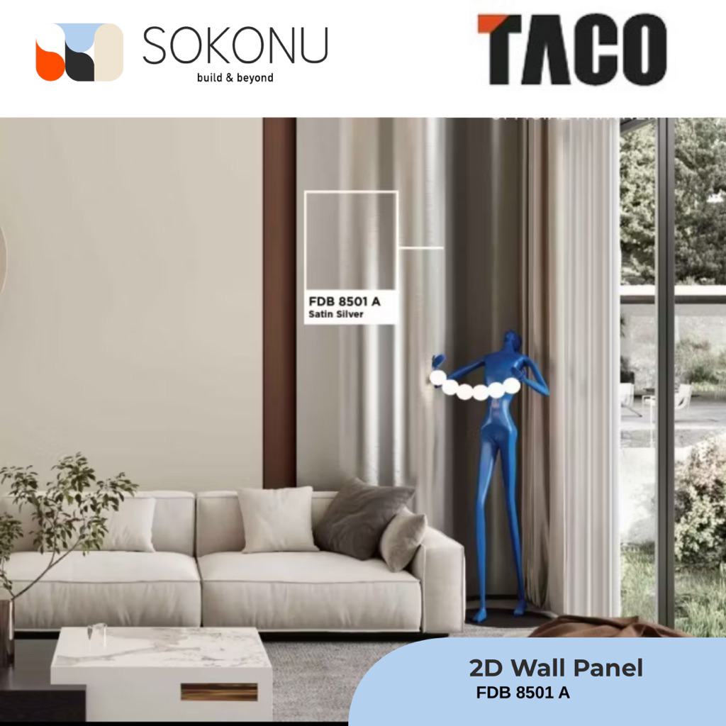 Jual TACO Fideco 2D Wall Panel Metal Brush Tebal 8mm Ukuran 122cm x ...