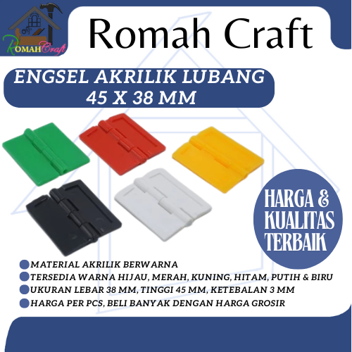 Jual Engsel Akrilik Lubang 45 x 38mm Engsel akrilik bening Hinge ...