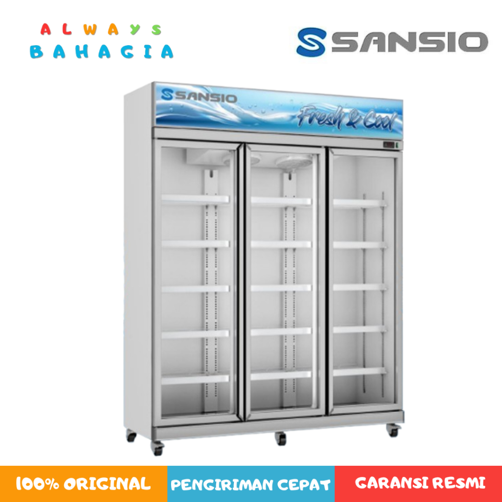 Jual SANSIO SAN-1288 UDC Showcase Cooler 3 Pintu Kapasitas 1288 Liter ...