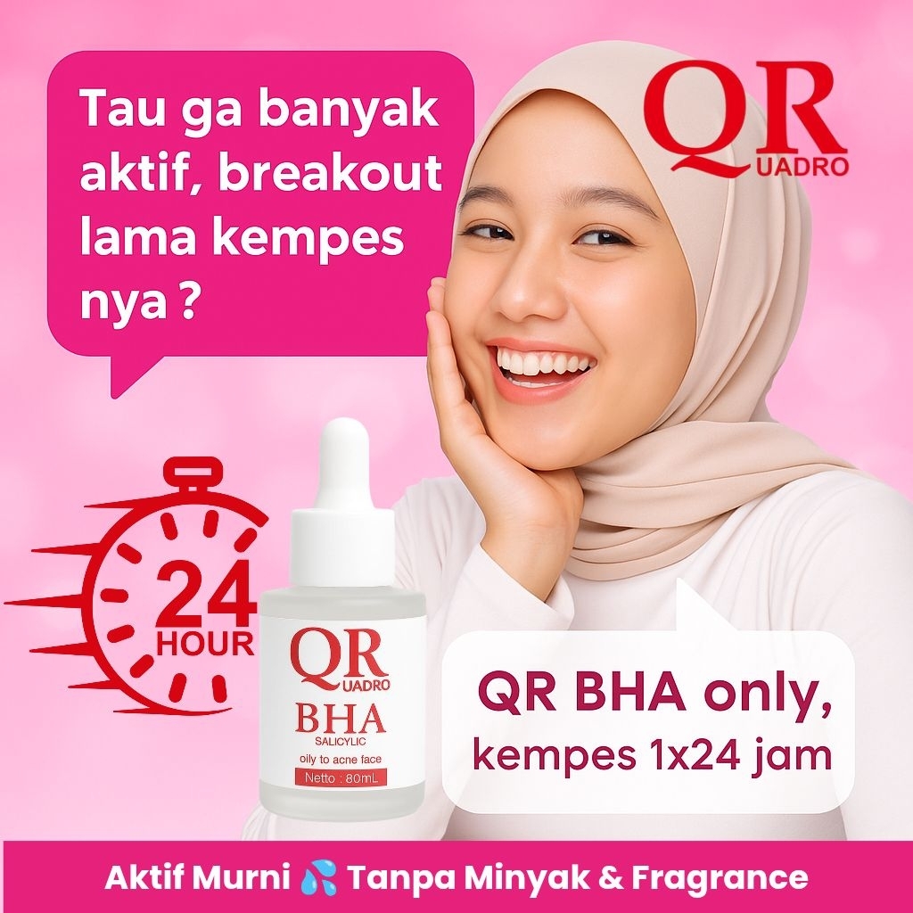 Jual QUADRO BHA Murni untuk wajah breakout & Komedo (30ml) | Shopee ...