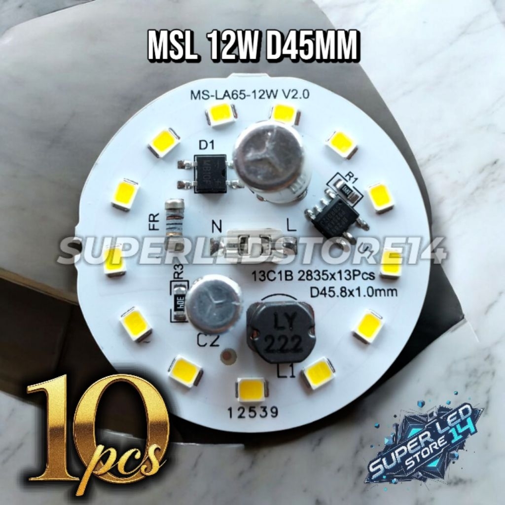 Jual 10pcs LED AC 12W KODE MSL D45mm | Shopee Indonesia